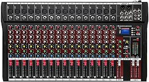 Amazon.com: Professional Mixer 16 Channel Audio Bluetooth Mixing ...
