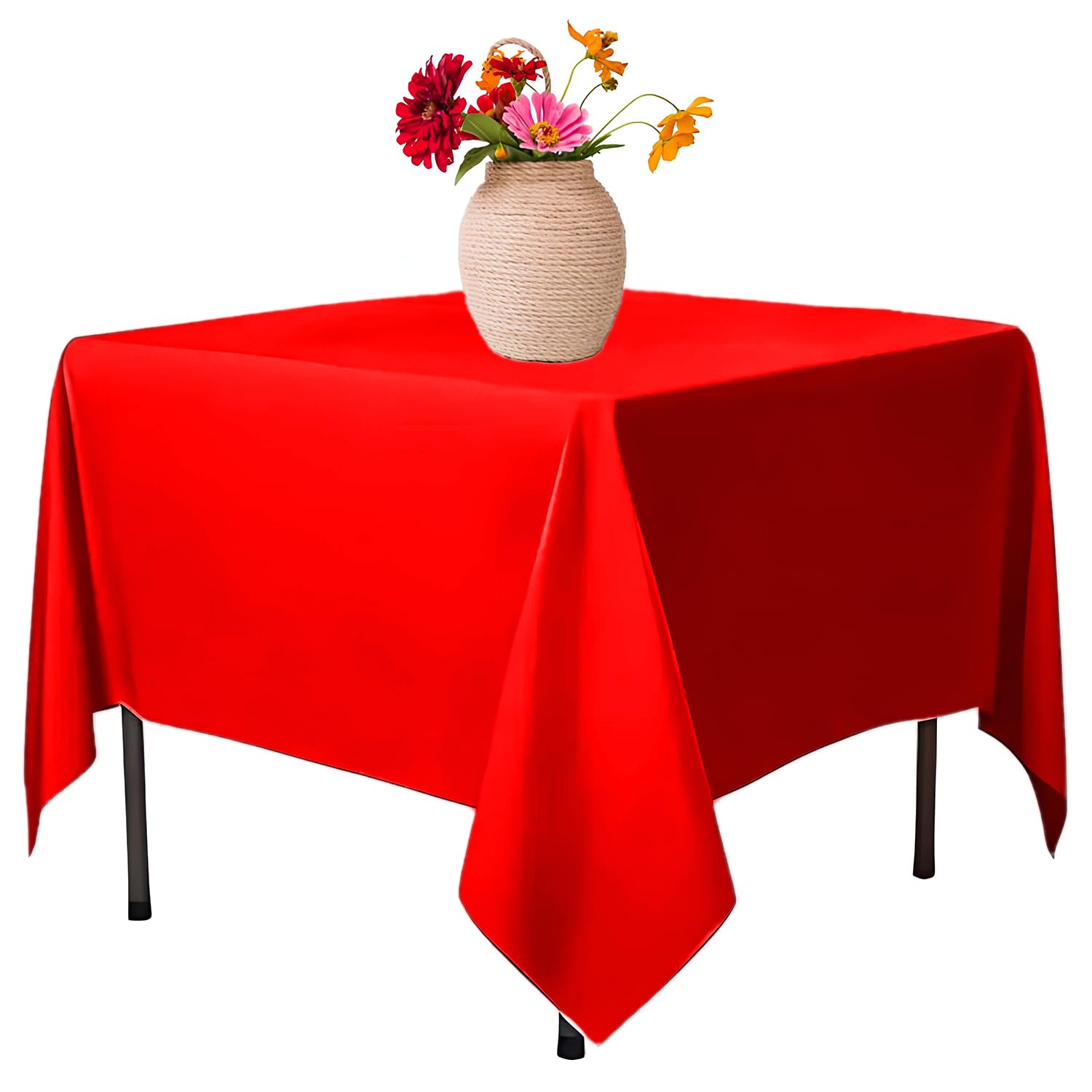 Elegant Event Essentials-Polyester Square Table Plain Cloth/Cover – For Home Décor Wedding ...
