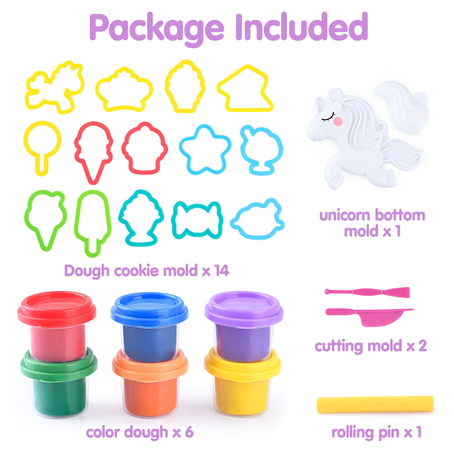 Snapklik.com : PLAY Unicorn Playdough Sets For Kids Ages 4-8, Playdough ...