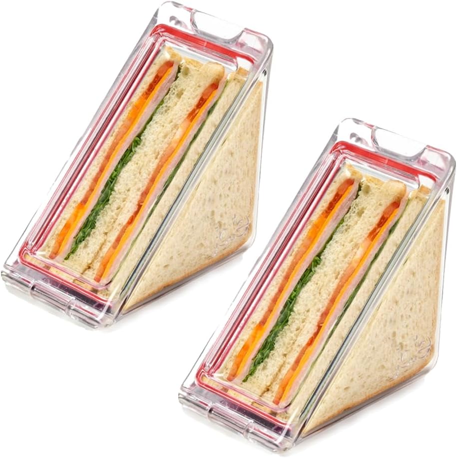 Amazon.com: Prinaight Triangle Sandwich Container, Reusable Plastic ...