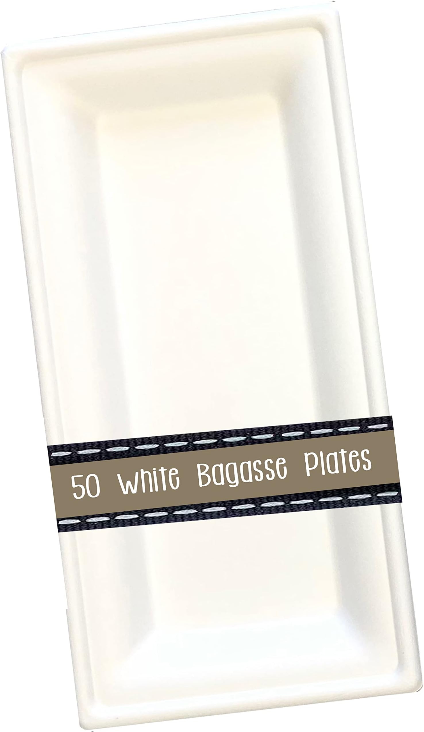 Amazon.com | White Rectangle Dinner Plate, Plastic, Pack of 10: Dinner ...