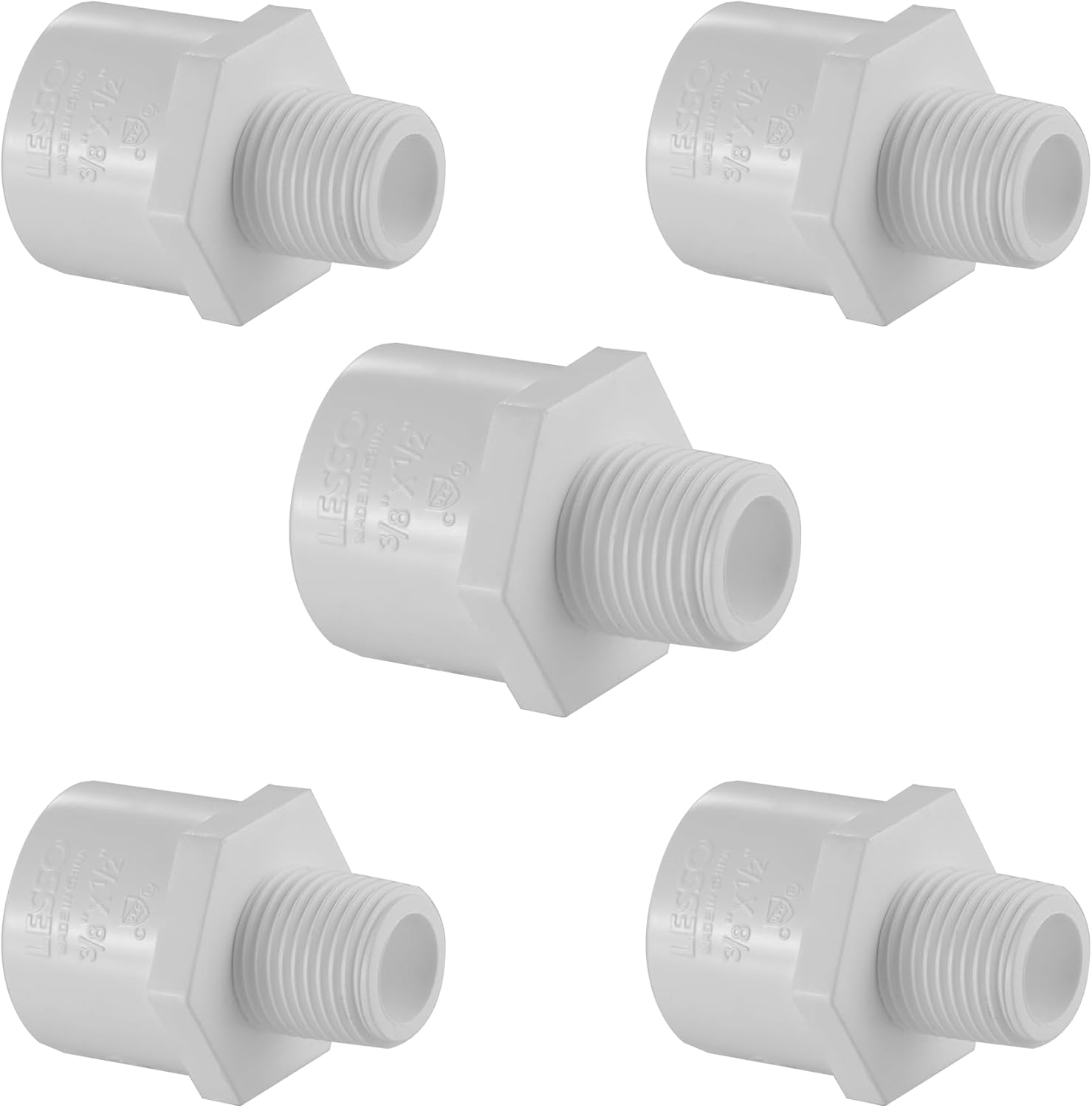 Amazon.com: Lesso America 436 Series PVC Pipe Fitting - Reducing Male ...