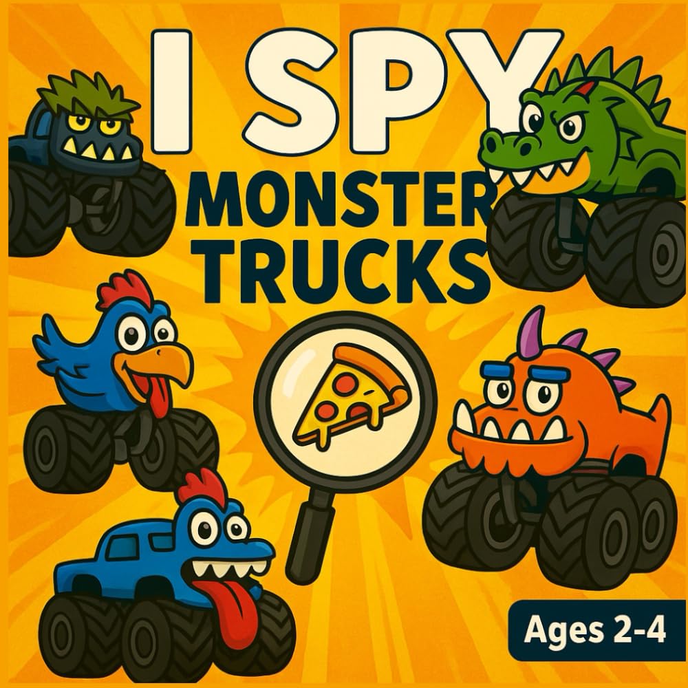 I Spy Monster Trucks: A Fun Search and Find Activity Book for Toddlers ...