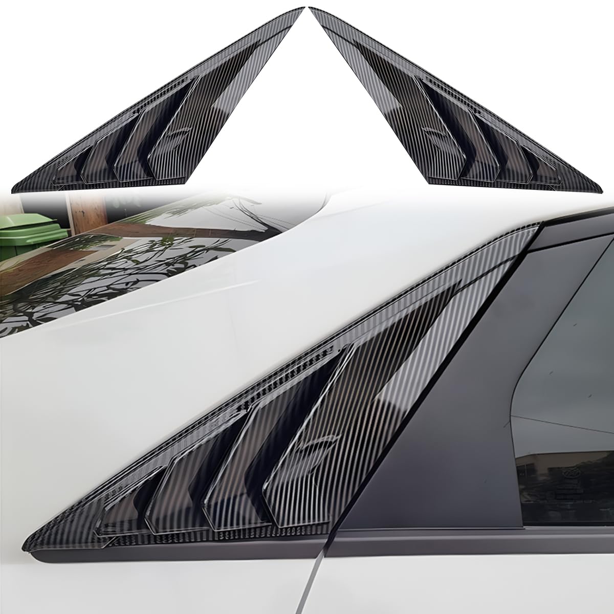 Racing Style Louvers XITER 2PCS ABS Racing Style ABS Rear Side Window ...