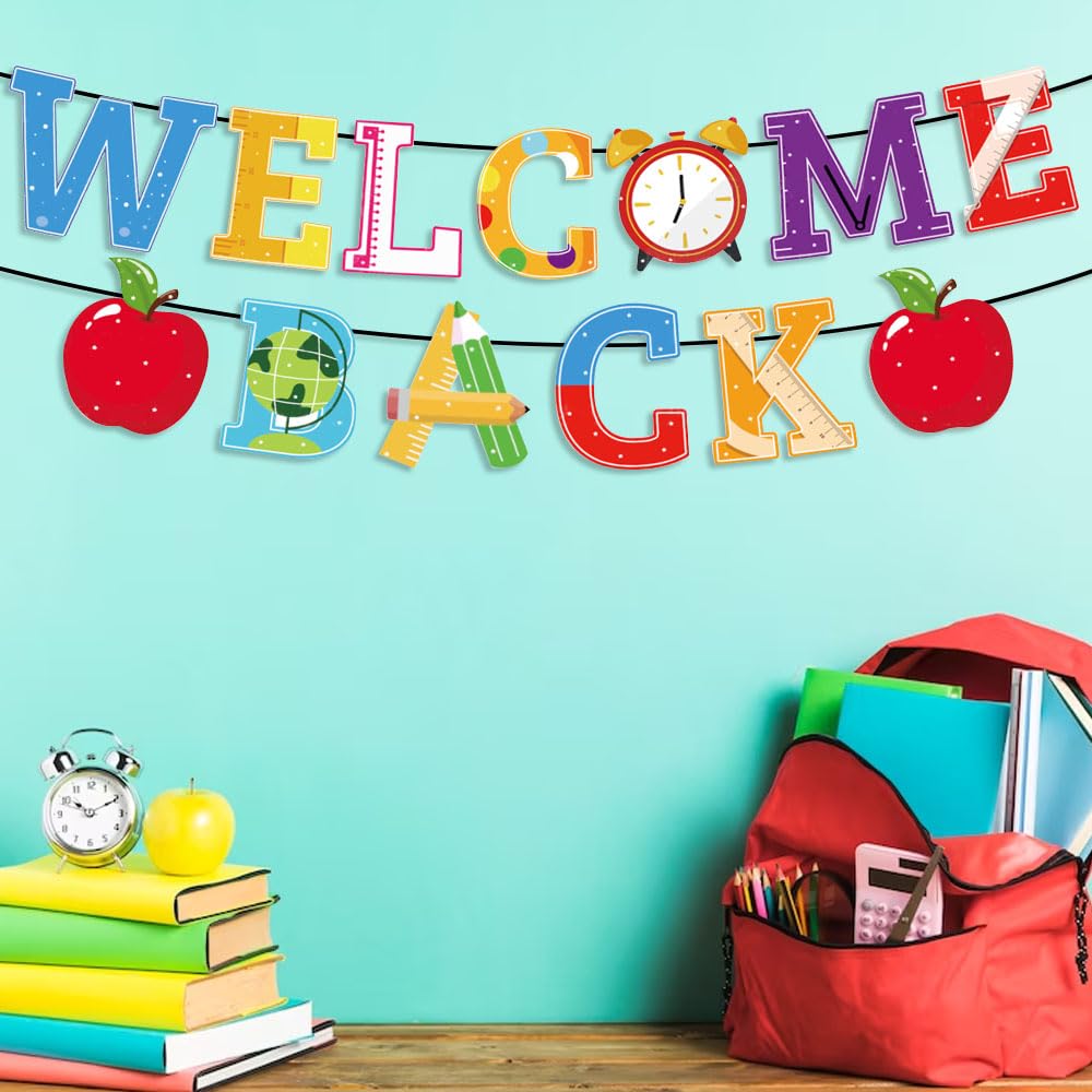 Snapklik.com : Threetols Multicolor Back To School Banner For Classroom ...