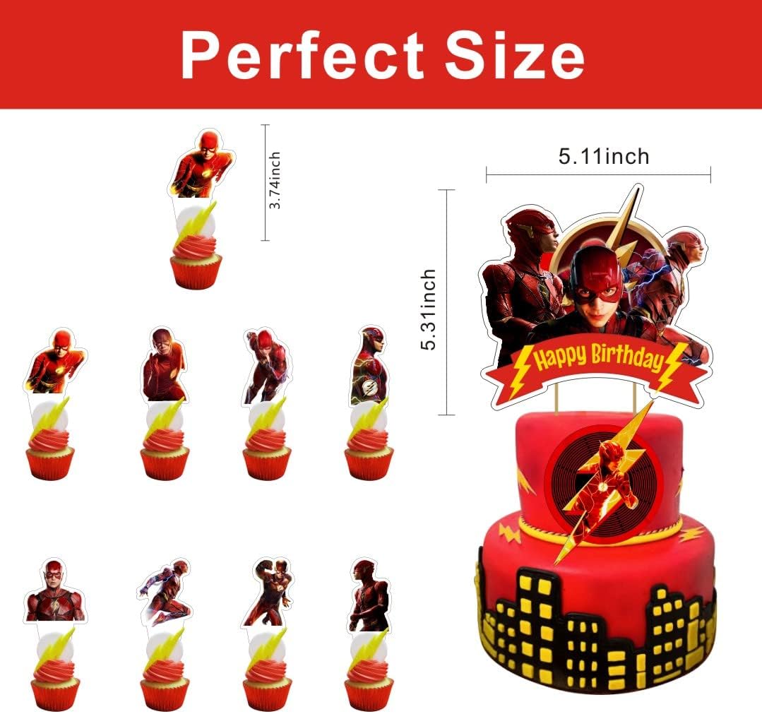 25 decoraciones de pastel The Flash con 24 adornos para cupcakes 1 ...