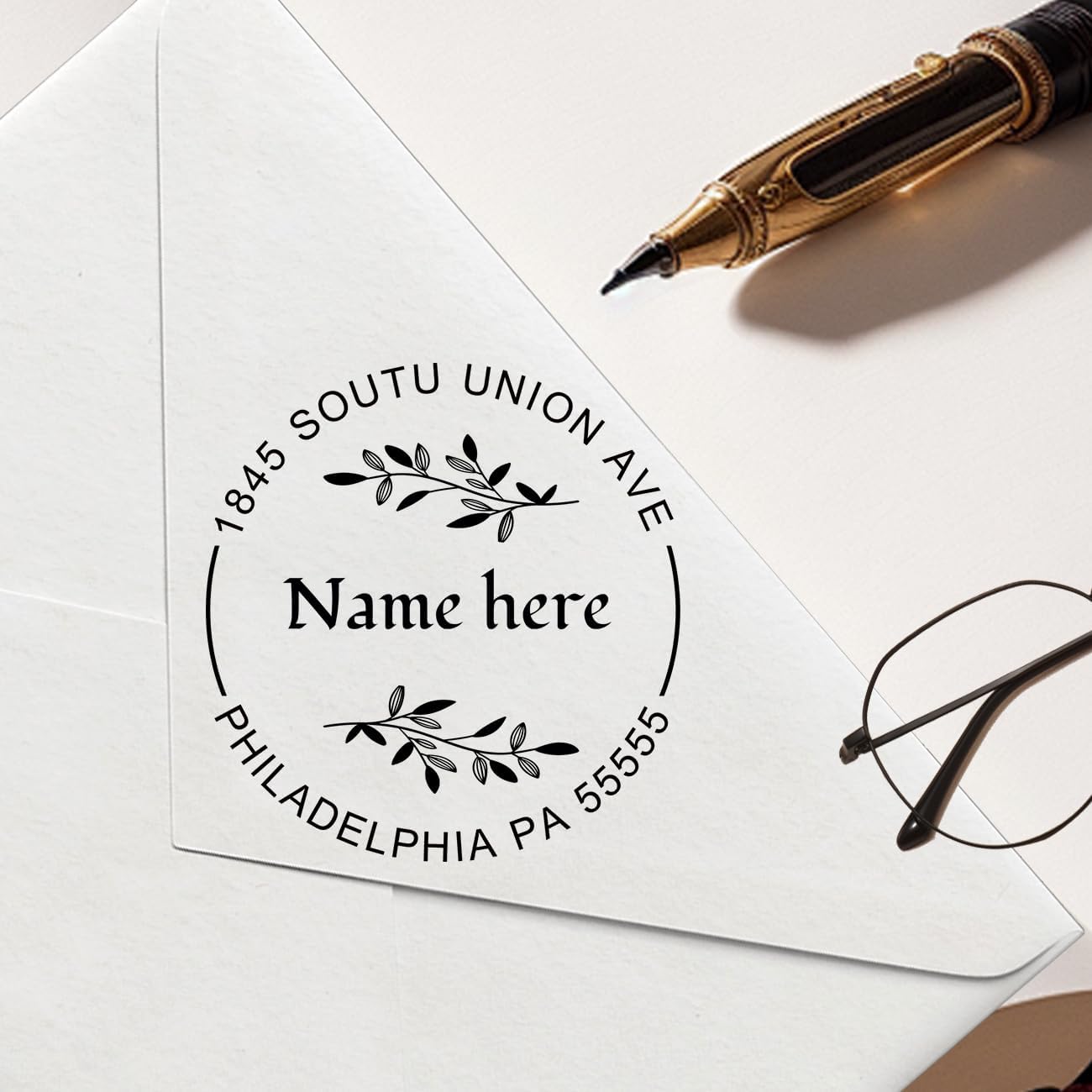 Amazon.com : Teryiaco Round custom stamps, self-inking or wooden handle ...