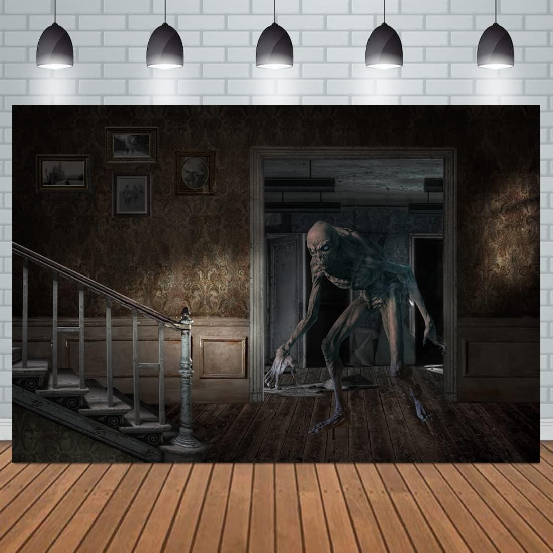 Amazon.com : 7x5ft Black Scary House Backdrop Monster Alien Creature ...