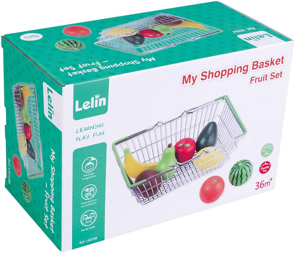 Lelin Toy Shopping Basket Fruit Set Creative Pretend Play Toys For Kids ...