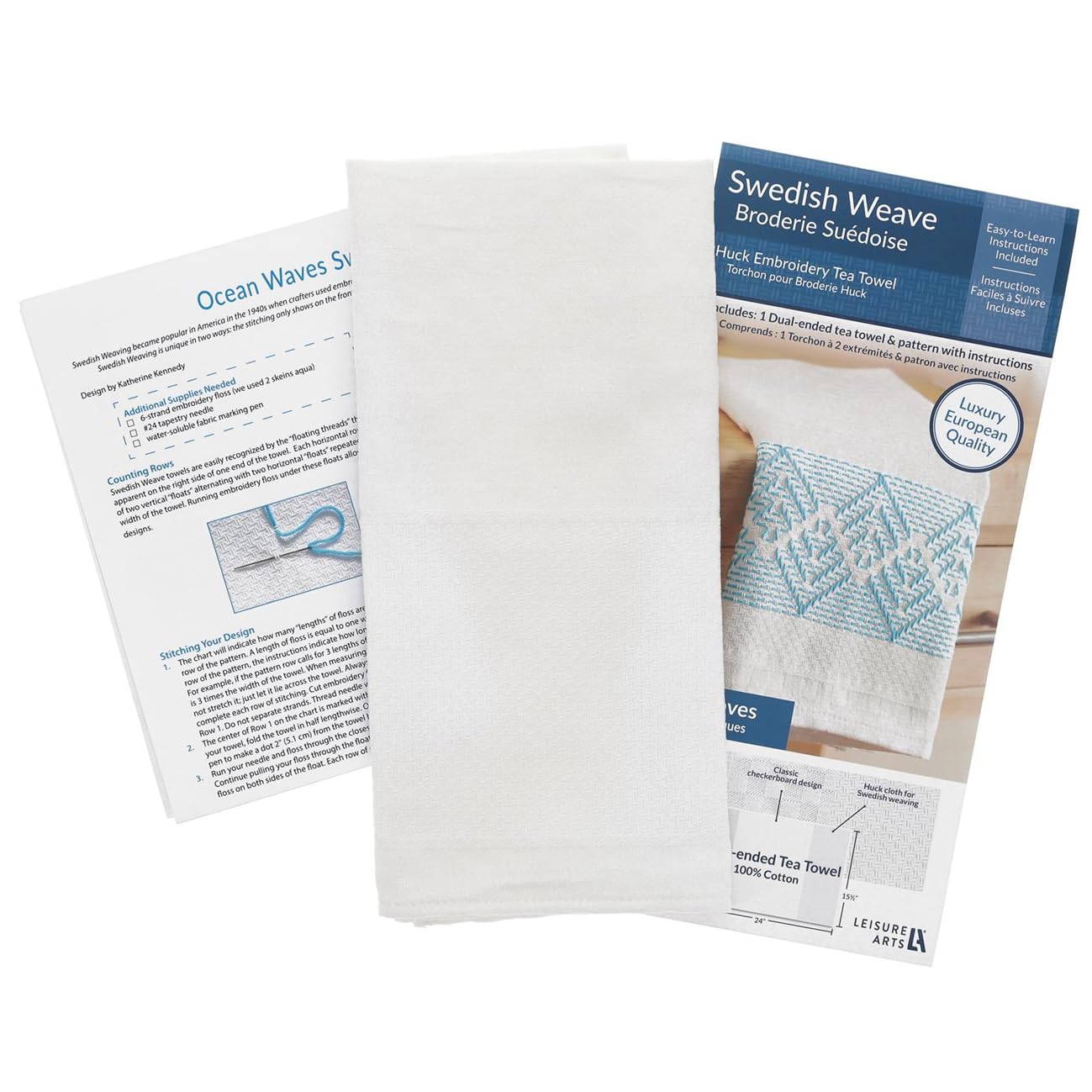 Snapklik.com : Swedish Weave Towel Kit, Ocean Waves Blue, Traditional ...