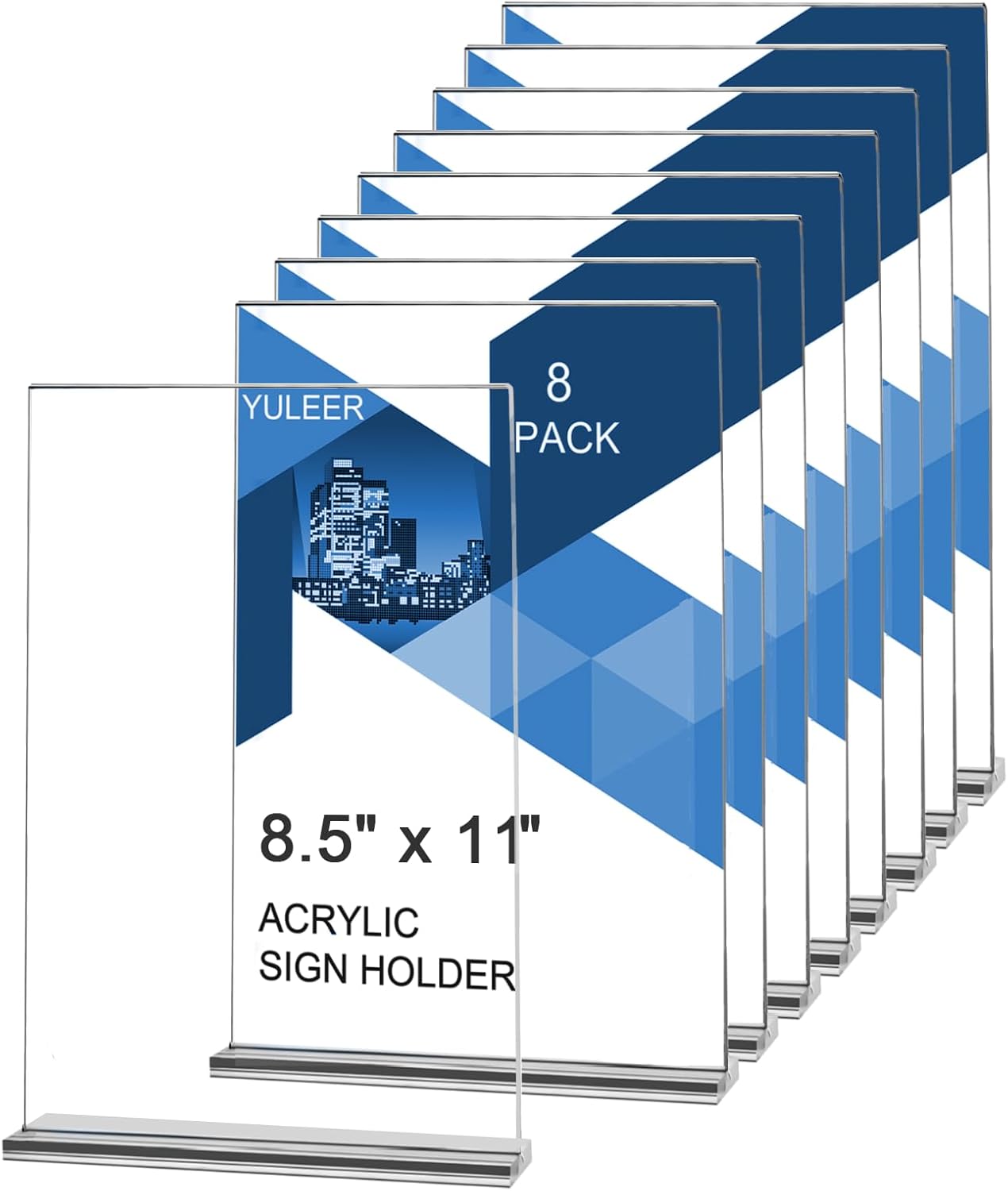 Amazon.com: YULEER 8 Pack Acrylic Sign Holder 8.5x11, Clear Double ...