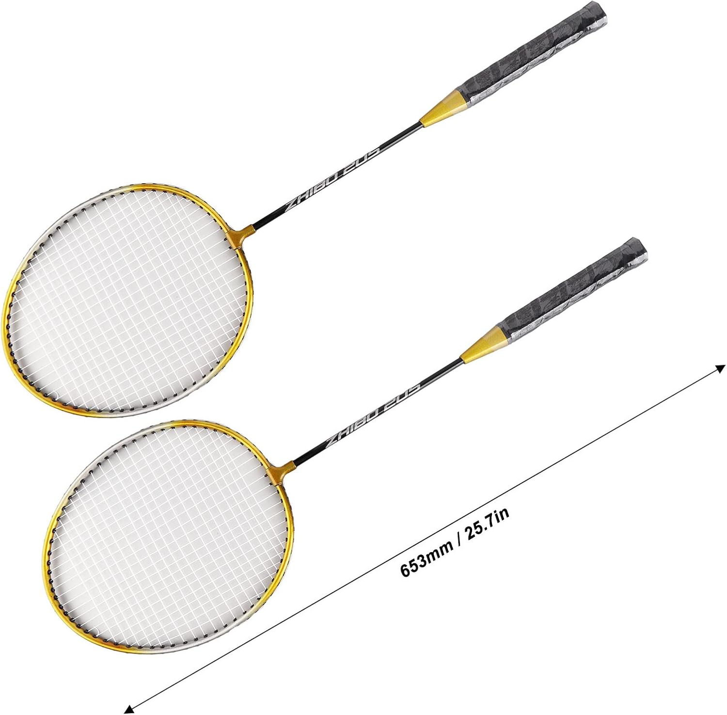 Badminton Racquet, Gold Anti Skid Handle Badminton Racket Reinforced ...