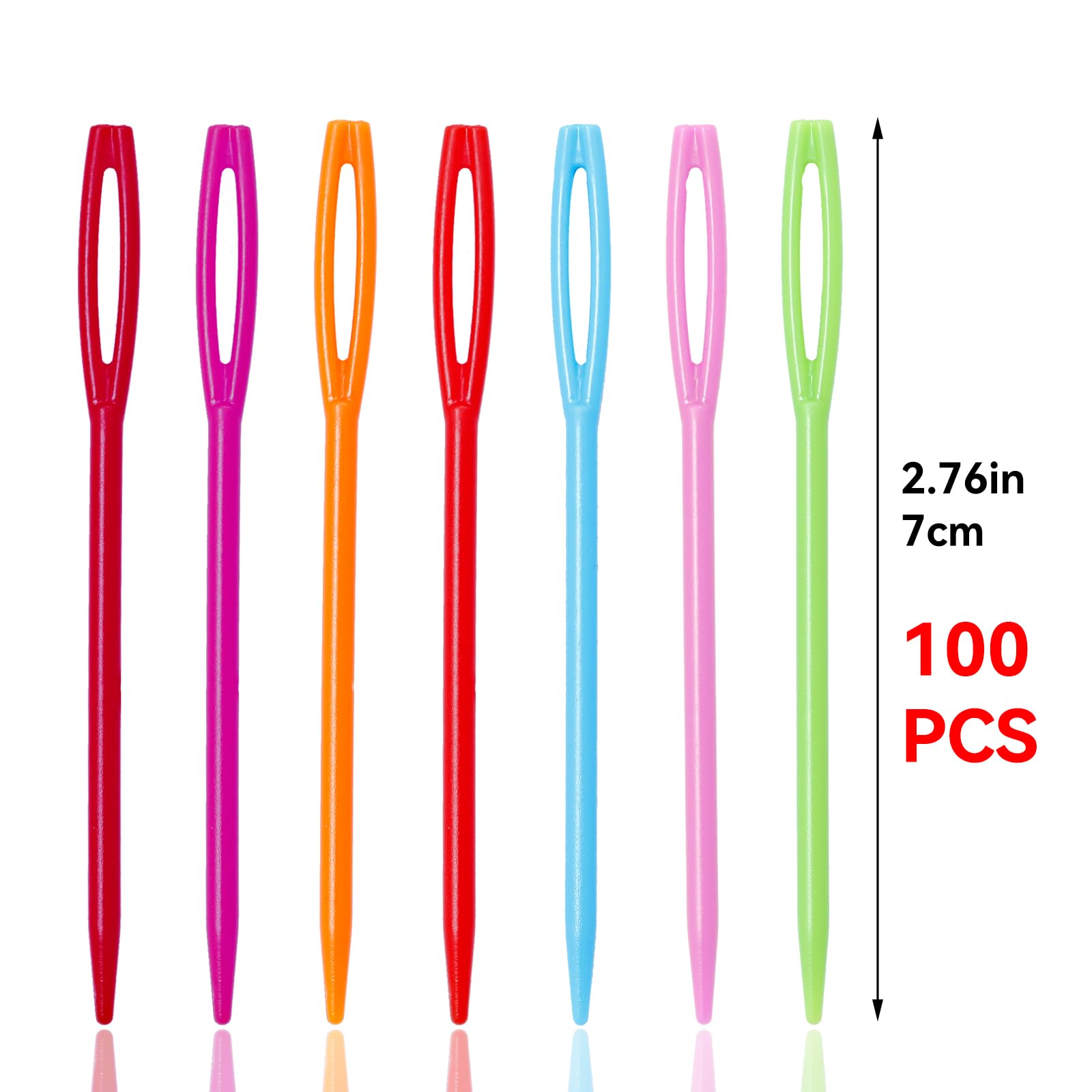 Snapklik.com : 100 Pcs Large Eye Plastic Needles, 27inch/7cm Learning ...