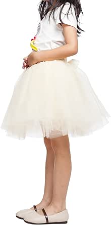 Amazon.com: Little Girl Tutu Skirt A Line 7 Layers Tulle Skirt Party ...