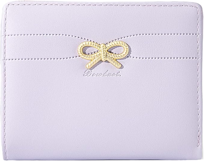 Amazon.com: Cute Chunky Bow Small Folding Zipper Bill Wallet Cash ...