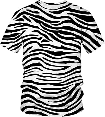 Amazon.com: Lurhonp Men's Zebra Print Novelty Short Sleeve T-Shirt ...