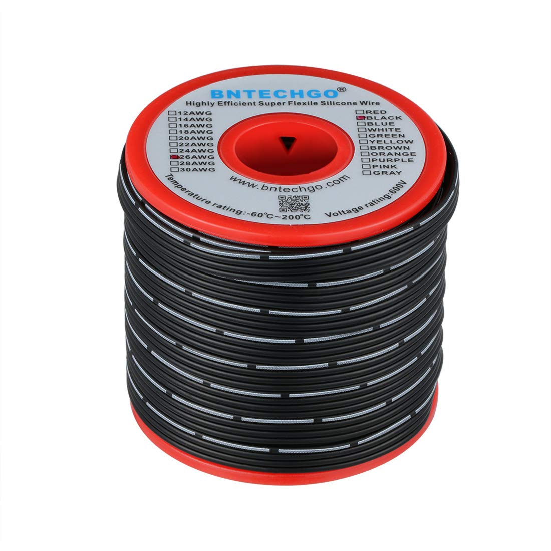 Snapklik.com : 26 Gauge Silicone Ribbon Cable Flexible 4P Black 50 Ft ...