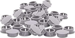 100 Pcs Plastic Plugs, 13mm Gray Plastic Hole Plugs, Locking Insert End ...