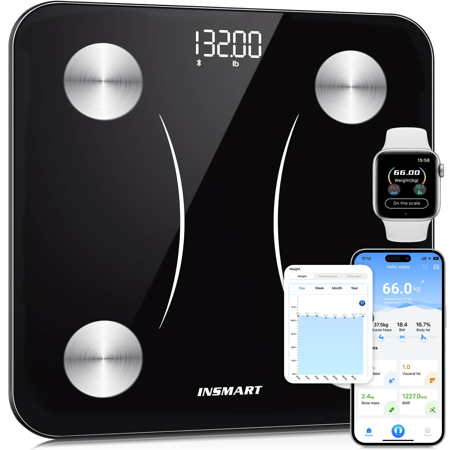 Snapklik.com : INSMART Smart Scale For Body Weight,Accurate Digital ...