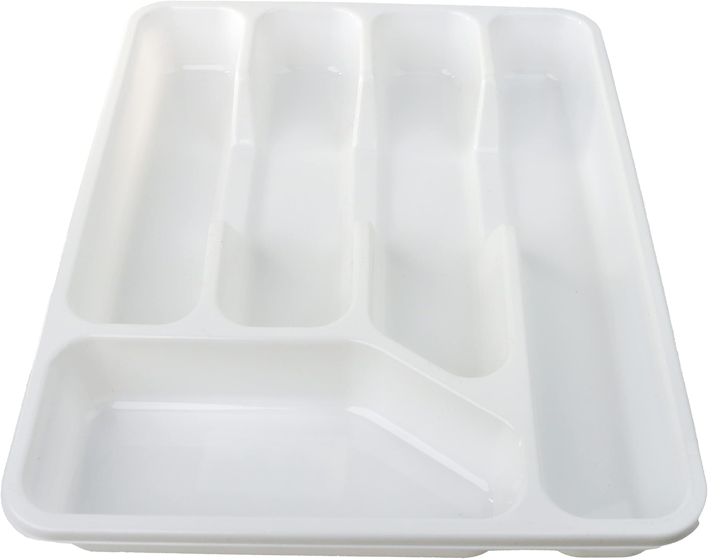 DIVCHI 5 Compartment Plastic Cutlery Tray Kitchen Drawer Organiser Rack ...