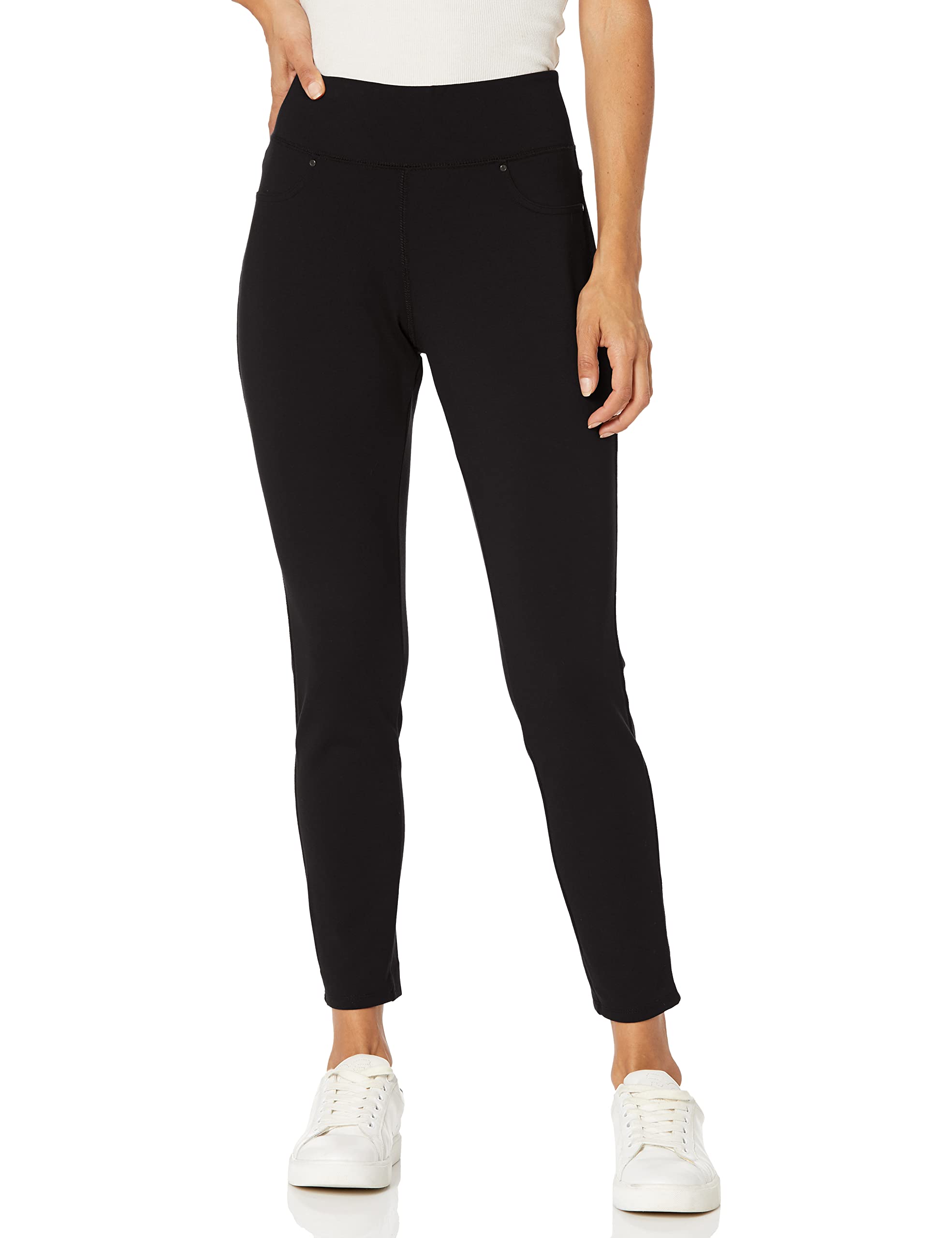 JAG Jeans Women's Ricki Mid Rise Pull-On Legging, Black, 8 Petite