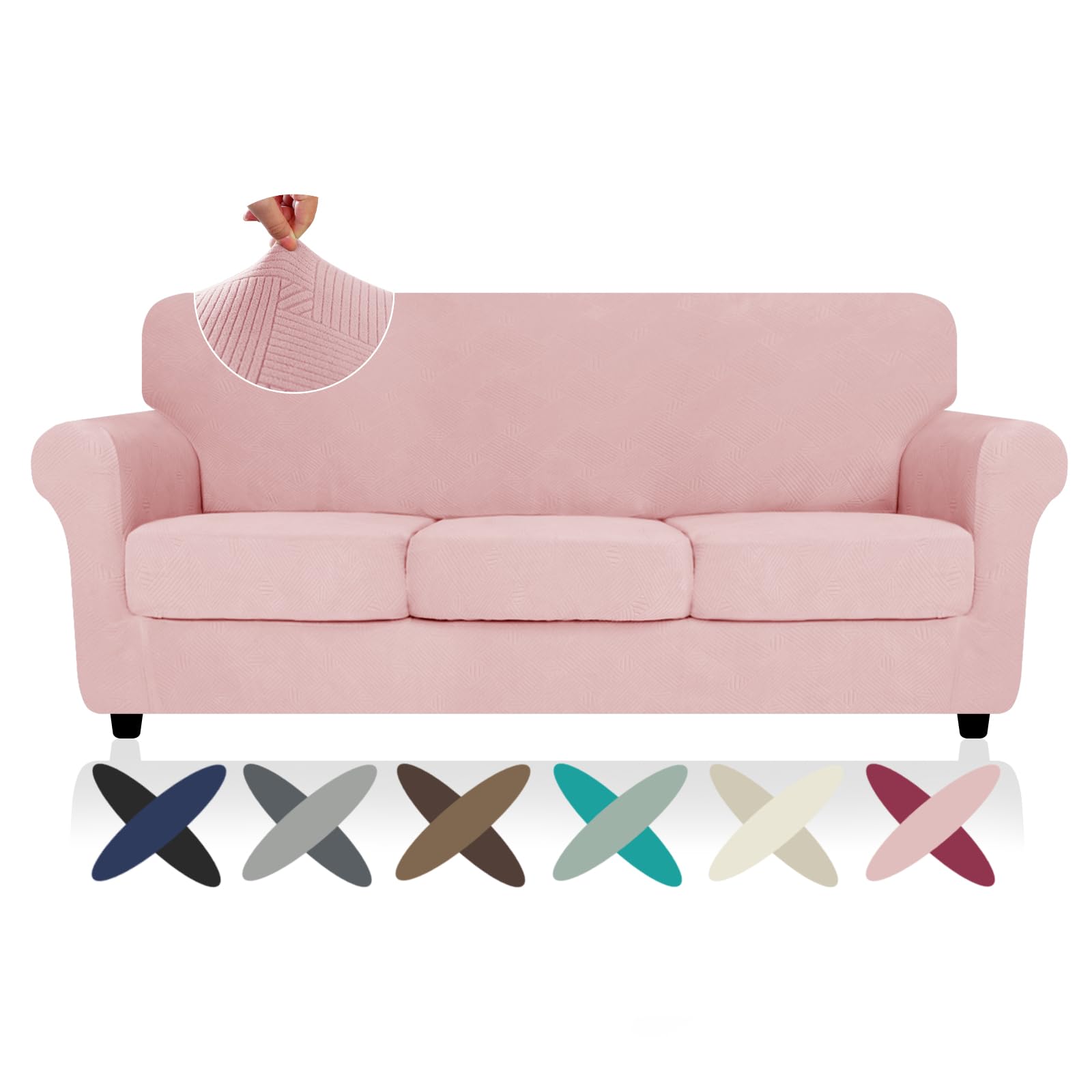 Amazon.com: 2025 Striped Sofa Covers 4 Piece, Super Stretch Couch ...