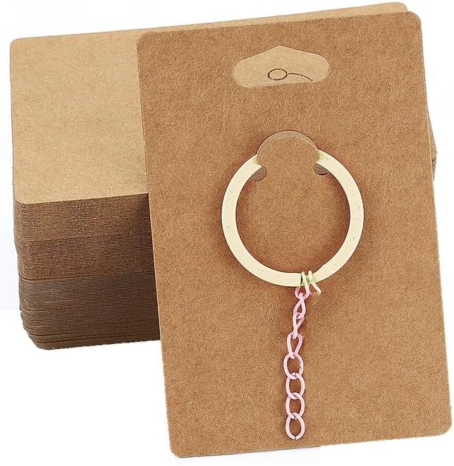Amazon.com: UPSTORE 100Pcs Keychain Cards 2.36 x 3.54 Kraft Paper ...