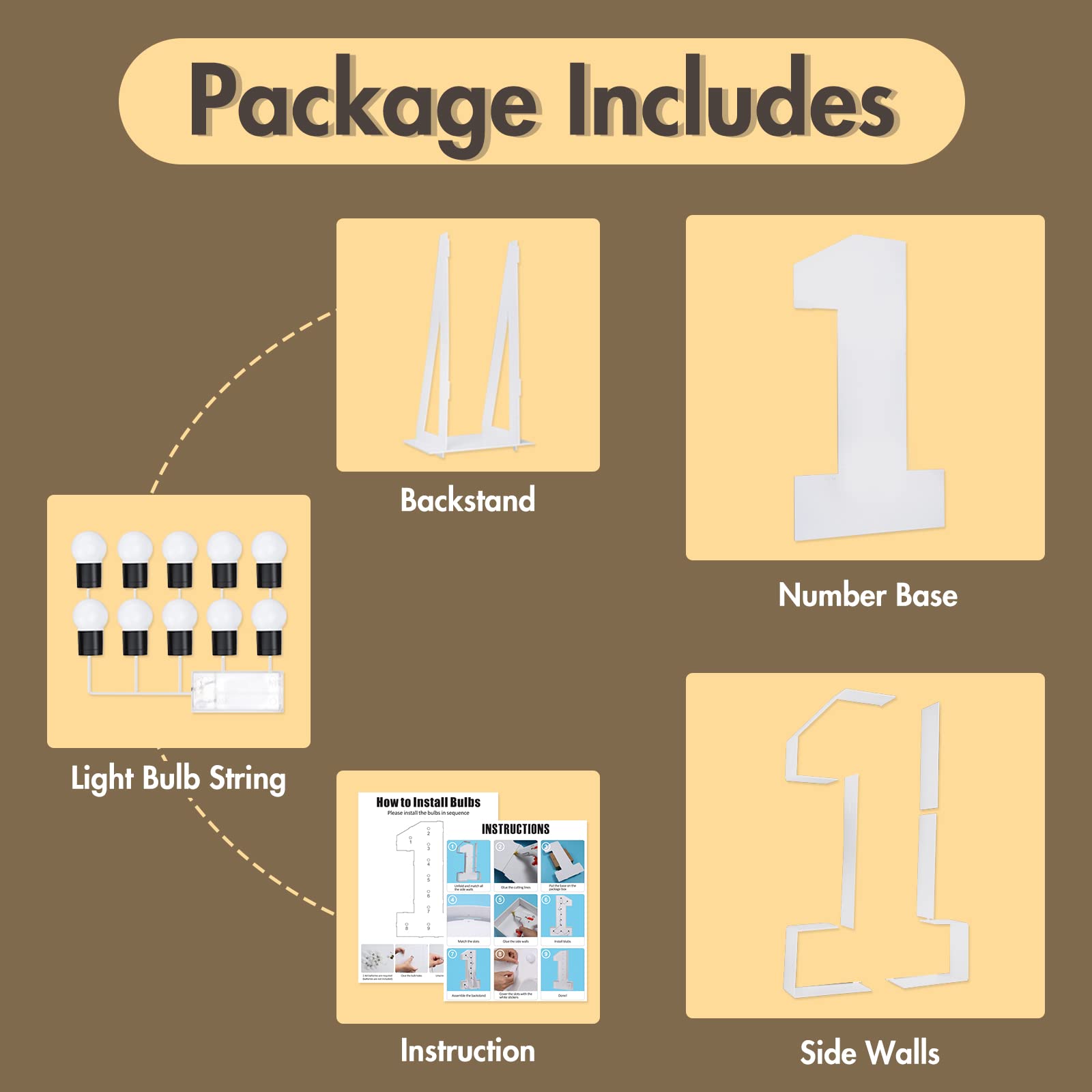 Snapklik.com : Imprsv 4FT Marquee Light Up Numbers, Light Up Numbers ...