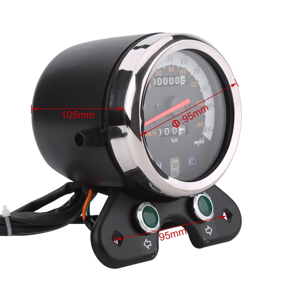 Dual Odometer Speedometer Gauge Universal Motorcycle Test Daytona