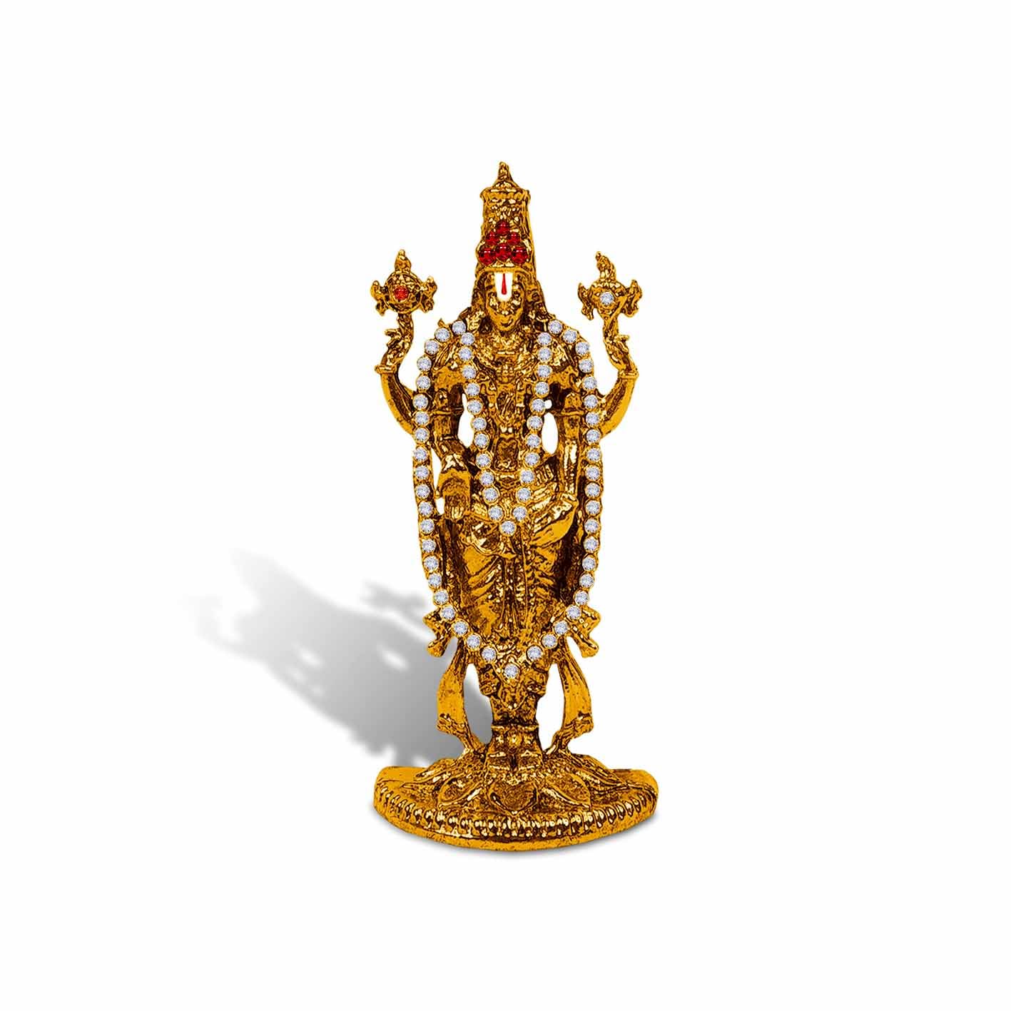 Buy De-Autocare Lord Tirupati Balaji/venkateswara White Stone Mala Idol ...