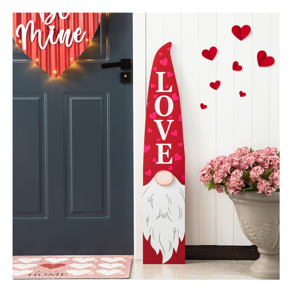 Snapklik.com : Glitzhome 42H Valentines Wooden Gnome Porch Decor