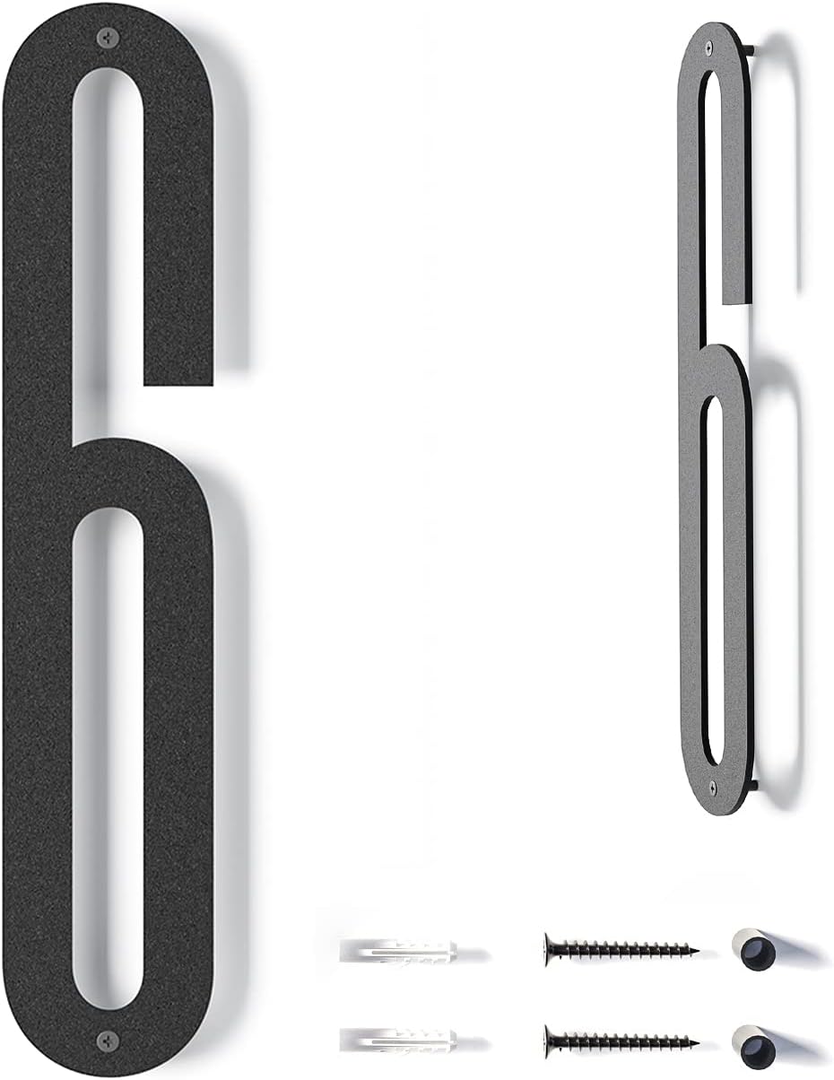 Amazon.com: 12 Inch Modern Floating House Numbers | Large Metal House ...