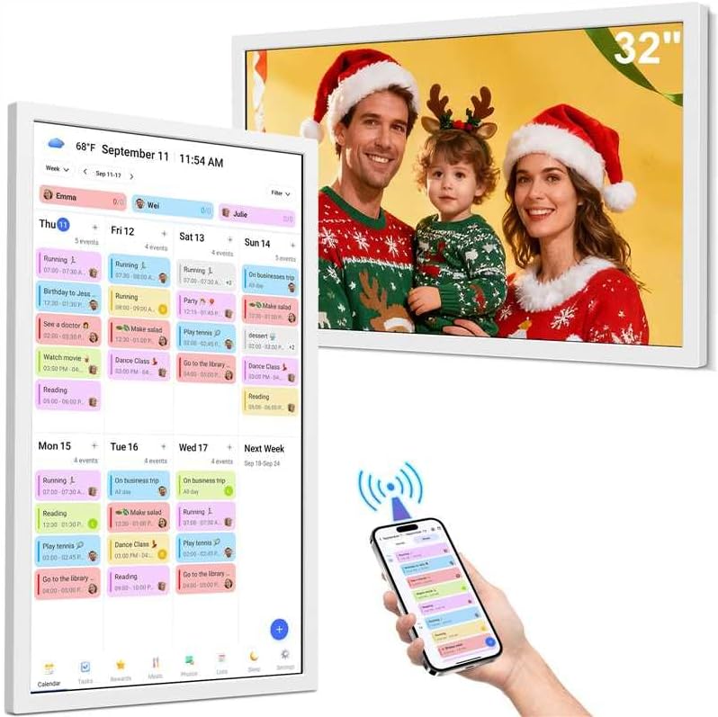 32 inch Calendar Max, Digital Calendar & Chore Chart, Family Organizer ...