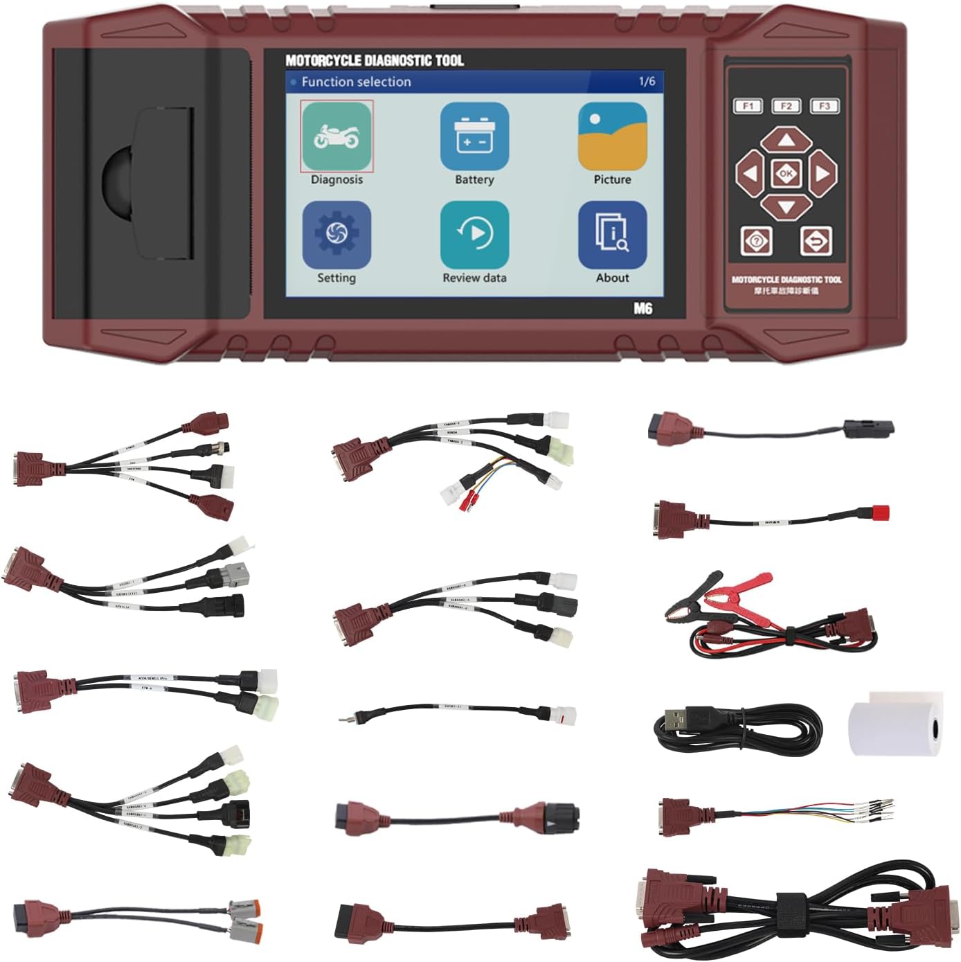 Amazon.com: Motorcycle Diagnostic Tool,M6 Full System Motorcycle OBDII ...