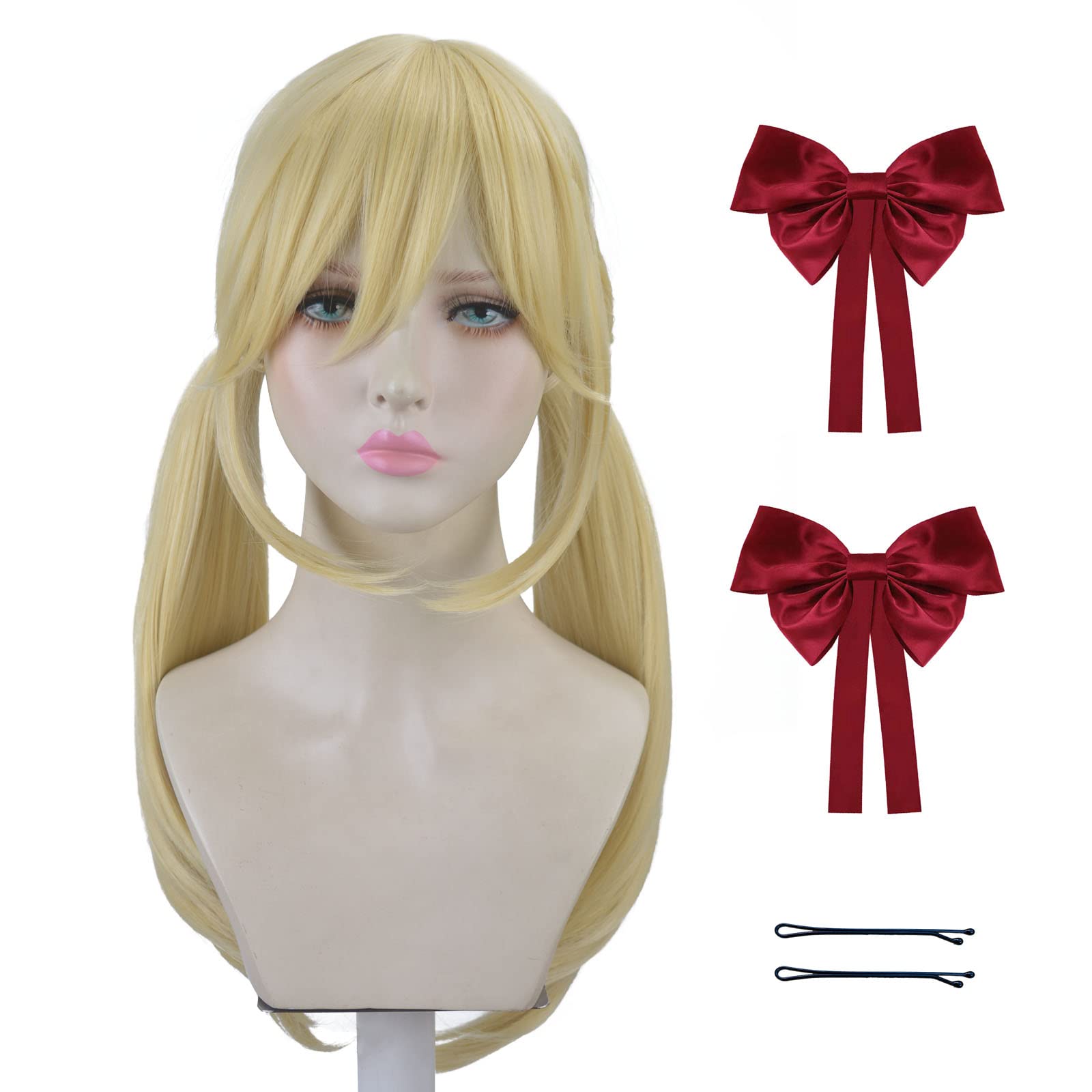 Amazon.com: Aeilene Blonde Wigs for Women, Long Golden Double Ponytail ...