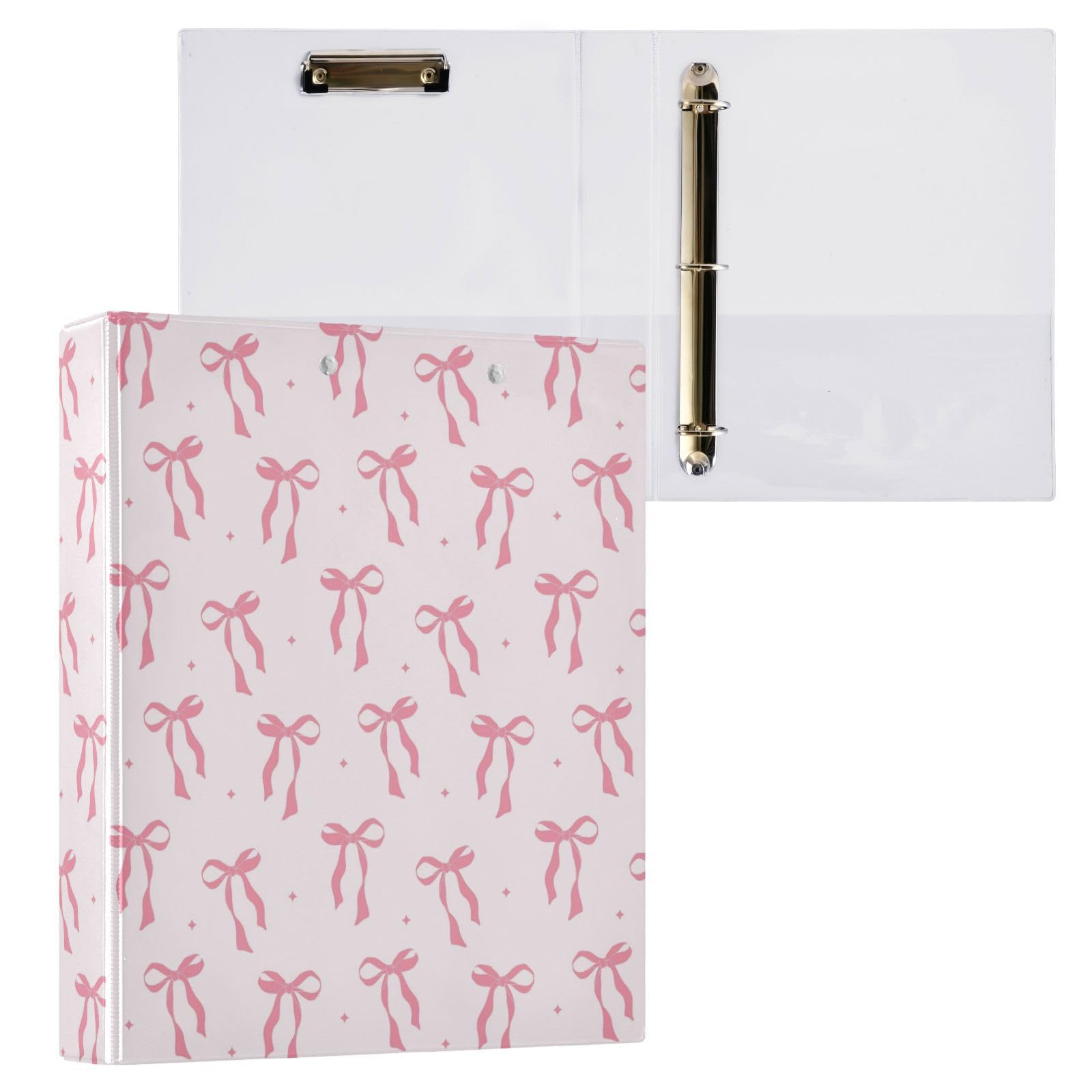 Amazon.com : IHCVHQX 3 Ring Binder 1.5 Inch Binders Cute Pink Ribbon ...