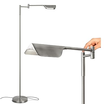 Brightech Leaf Pharmacy LED Reading Lamp, Dimmable Floor Lamp with Easy ...