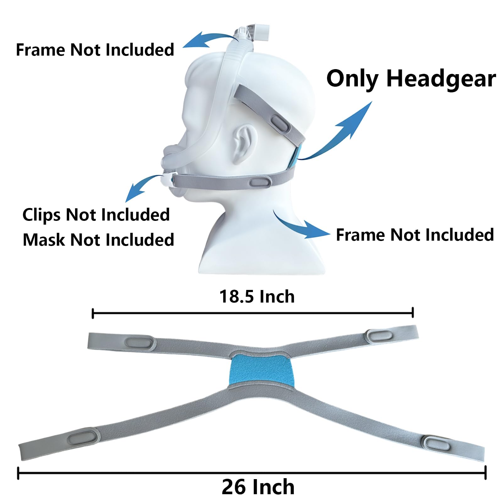 Snapklik.com : GJX 2 Packs Replacement Headgear Straps For Airfit F30i ...