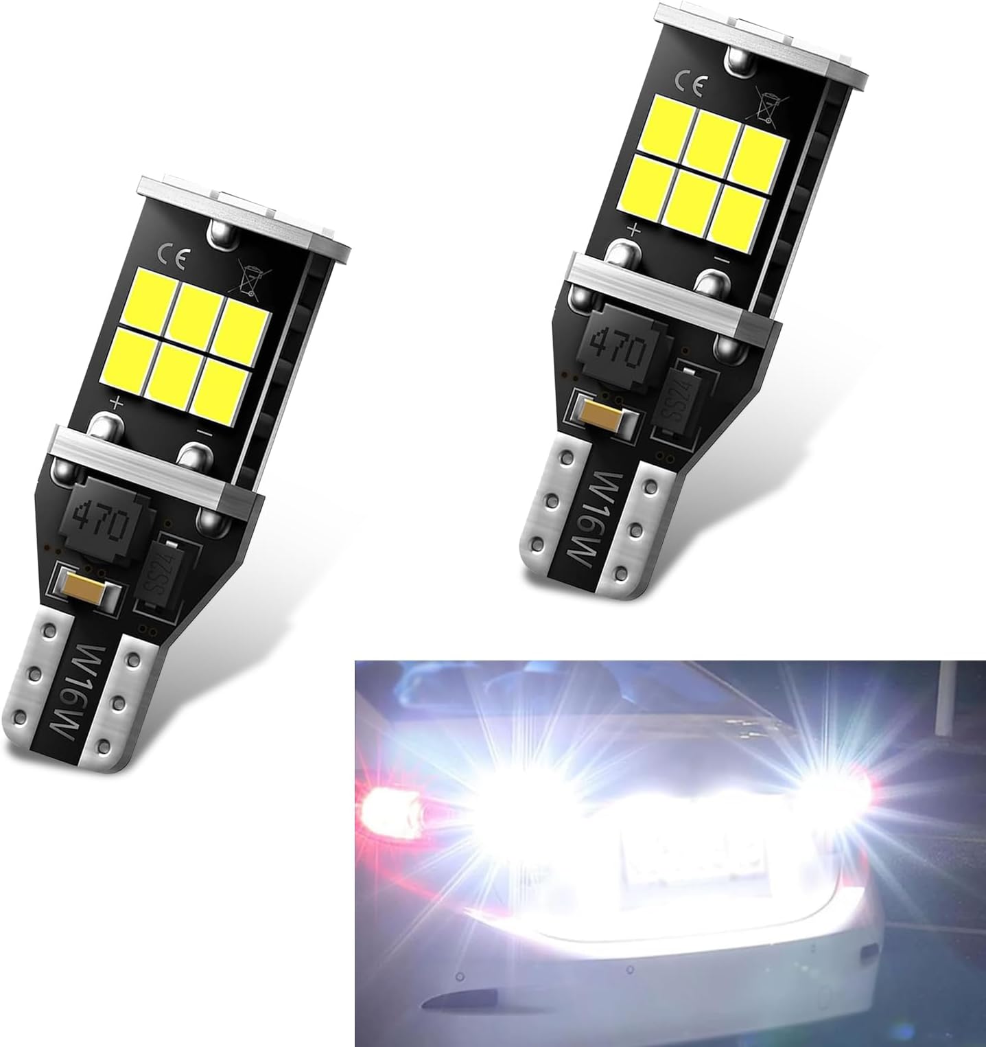Amazon.com: cerfioo Pack-2 Car T15 Illumination Lights, 0.55" x 1.57 ...