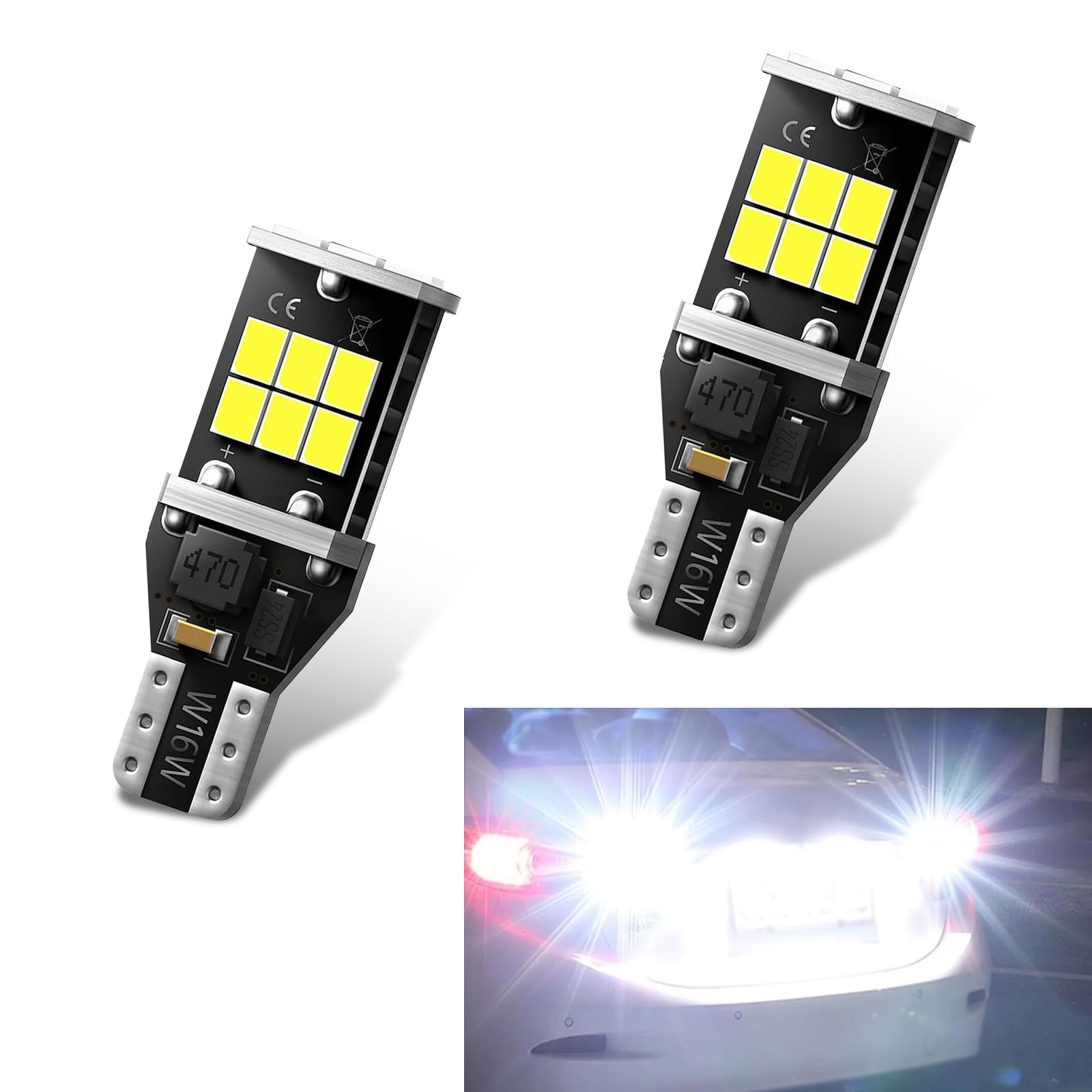 Amazon.com: cerfioo Pack-2 Car T15 Illumination Lights, 0.55" x 1.57 ...