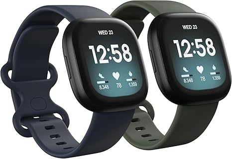 Amazon.com: 2 Pack Waterproof Bands Compatible with Fitbit Versa 3 ...