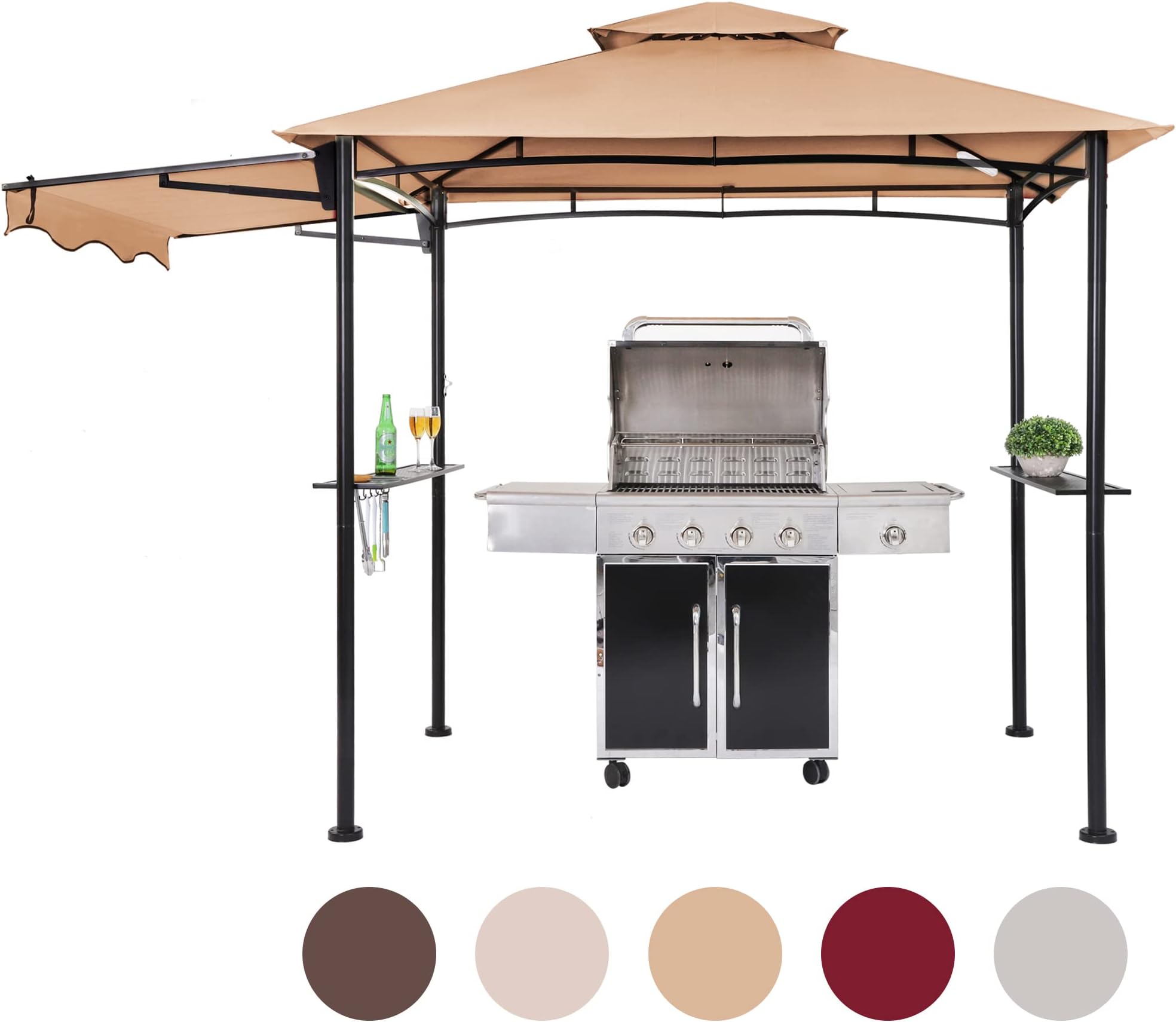 Amazon.com : Four Seasons Courtyard BBQ Grill Gazebo with LED Lights, 2 ...