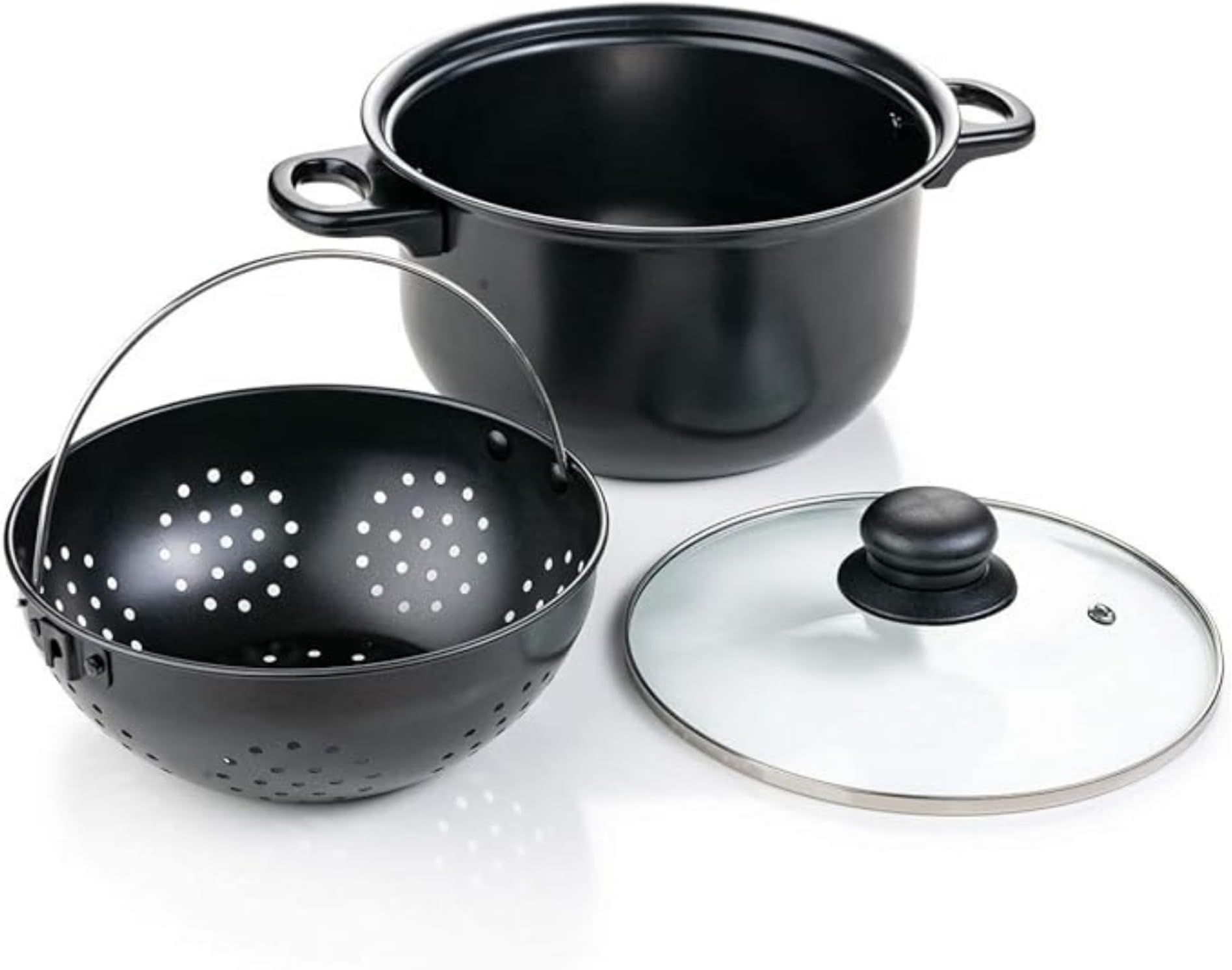 Amazon.com: Premium Stock Pot with Lid and Pasta Strainer - Versatile ...