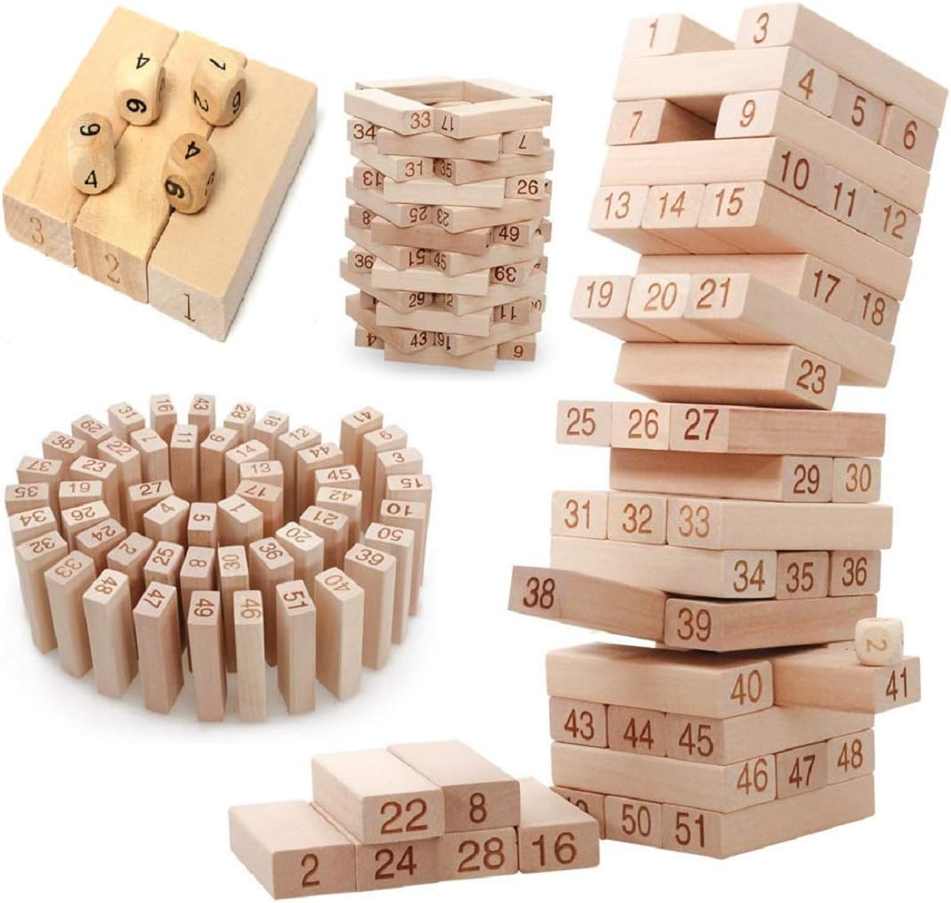 Buy FunBlast Wooden Stacking Toy for Kids Toy Blocks & Tumbling Tower ...