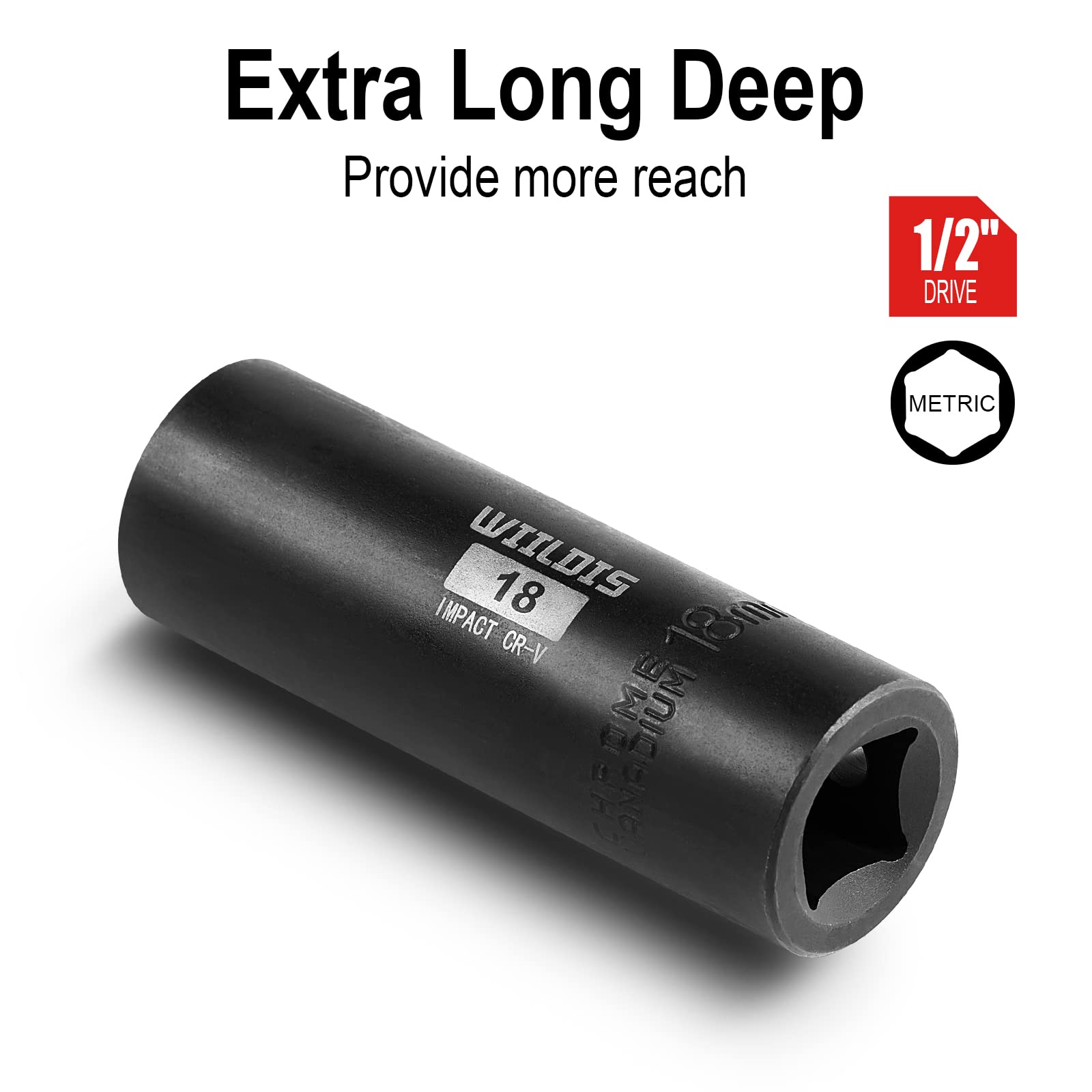 Extra Long Deep Well Sockets 1.45 Goodyear 3/8" Dr. 13mm Deep Socket