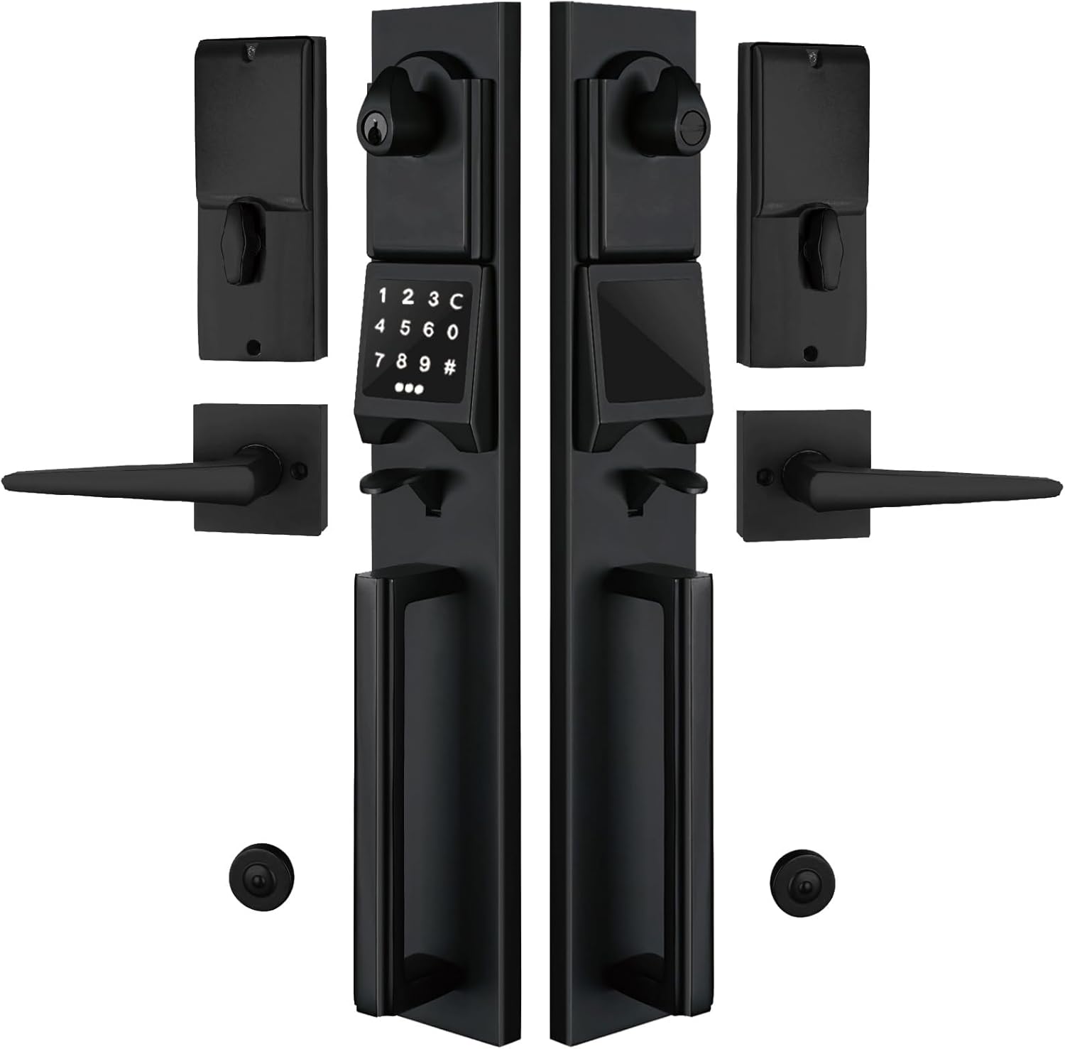 NEWBANG Left-Handed Matte Black Electronic Smart Handleset with Keypad ...