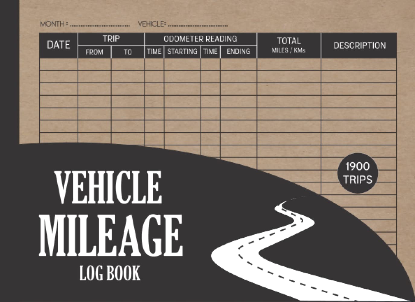 Vehicle Mileage Log Book: Car Tracker for Business Auto Driving Record ...