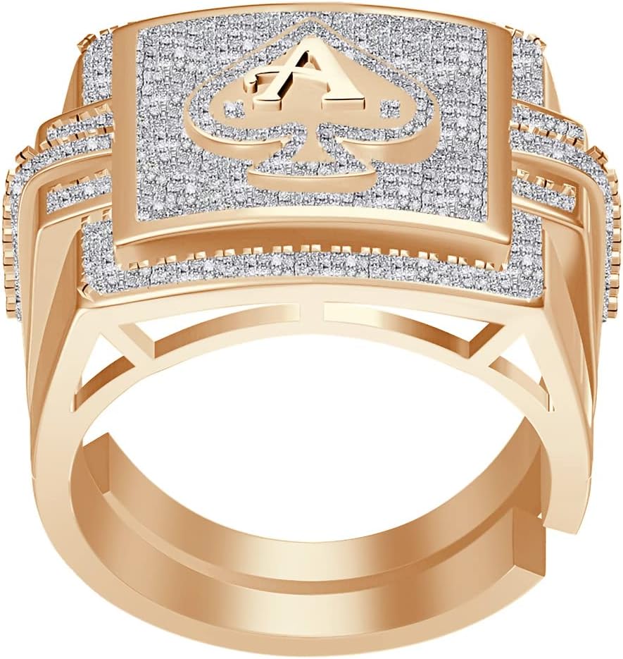 USDIAMONDKING Men's Real Genuine Authentic Diamond 0.75 Ct. Ace Of ...