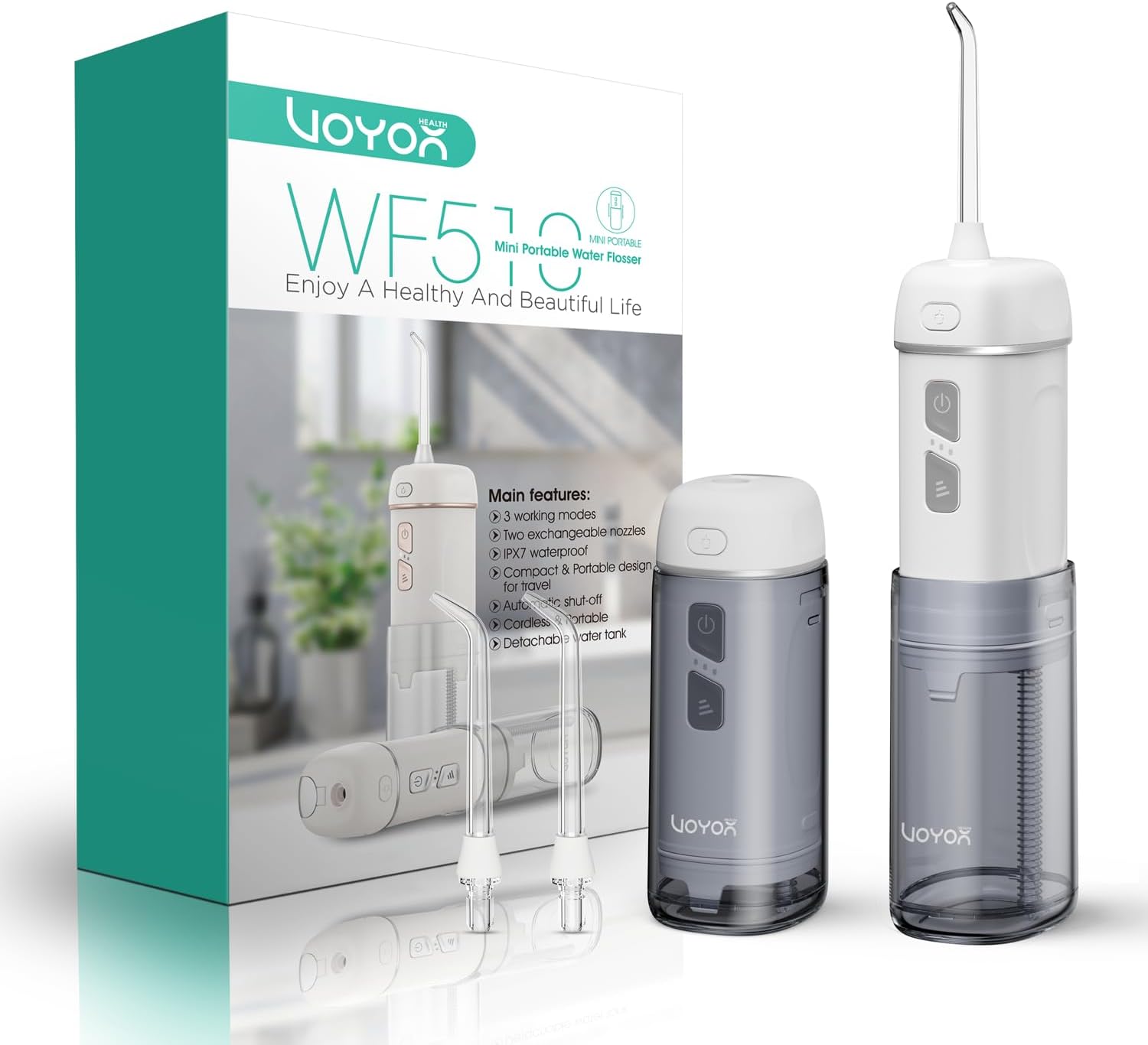 Amazon.com: VOYOR-HEALTH Portable Water Flosser Cordless, Mini Travel ...