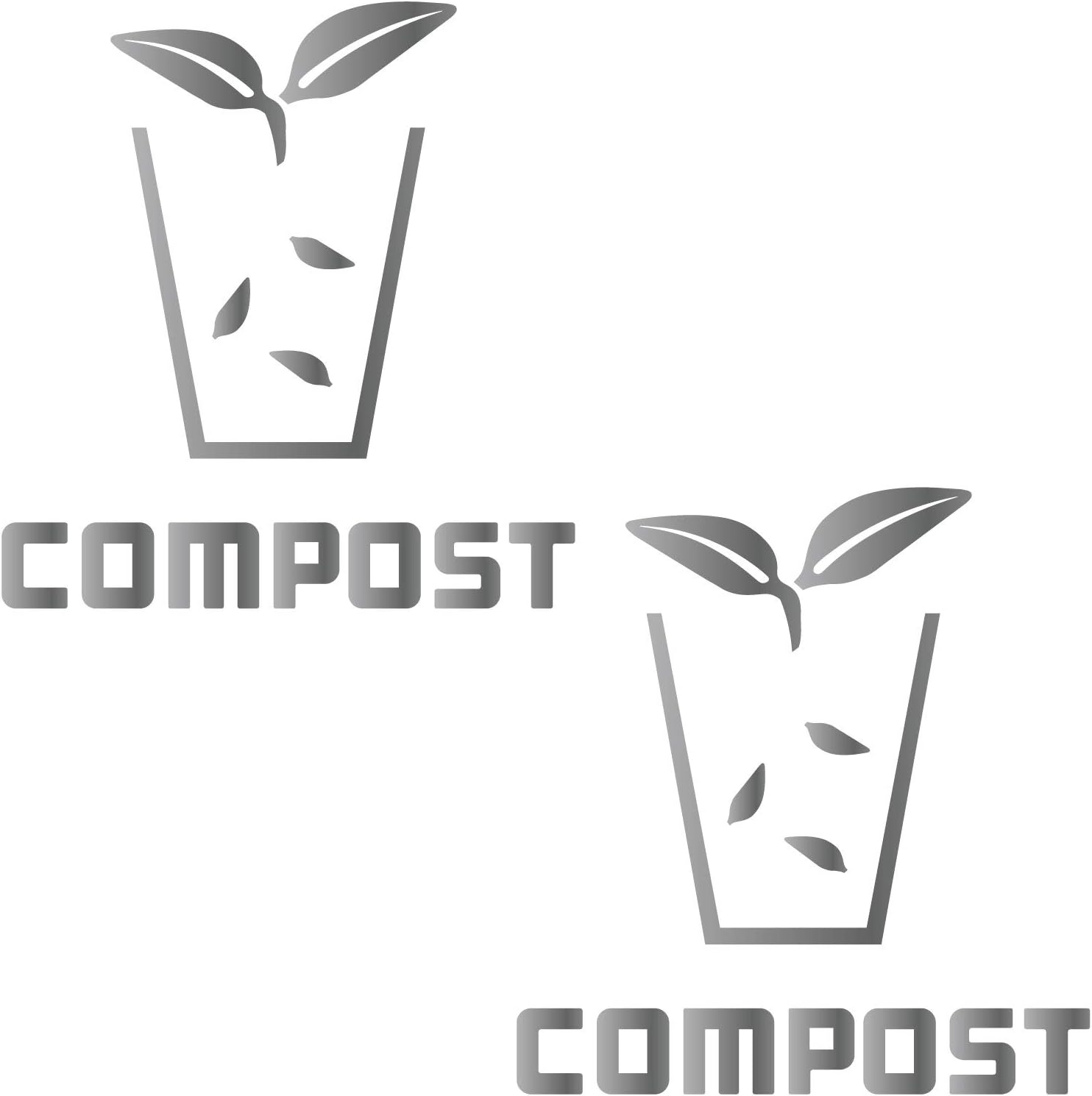 Compost Sticker Decals Logo (2 ea) Symbol to Organize Food Waste and ...